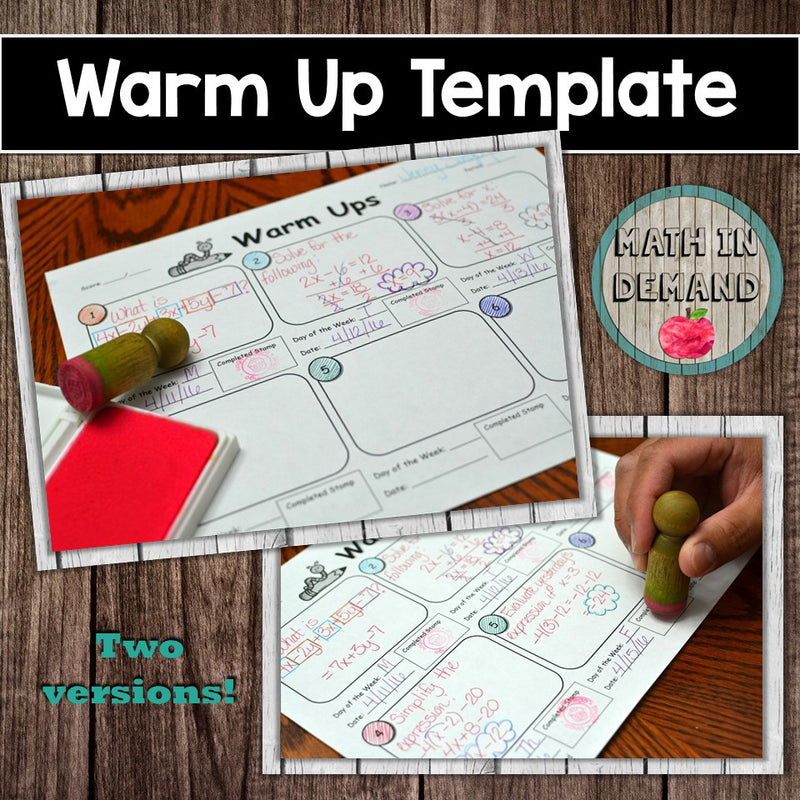 Warm Up Template - Math in Demand